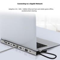 China 15cm Cable 3.5mm Audio 4K 30Hz HDMI 87W PD USB C Hub for sale