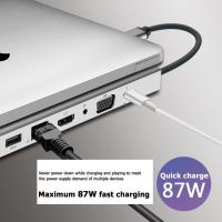 China 15cm Cable 3.5mm Audio 4K 30Hz HDMI 87W PD USB C Hub for sale