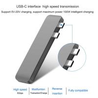 China Aluminum Alloy Thunderbolt 3 Adapter 100W Dual USB Type C Dock for sale