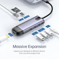 China Aluminum Alloy Type C To Multi USB 20V 5A PD HDMI Adapter Dock for sale