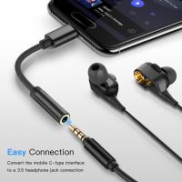 China Alley Shell 12cm Type C  USB To Headphone Adapter 3.5mm Audio Cable for sale