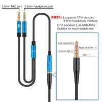 China CTIA 2 Male To 1 Femal  30cm AUX Extension 3.5mm Audio Cable for sale