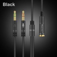 China CTIA 2 Male To 1 Femal  30cm AUX Extension 3.5mm Audio Cable for sale