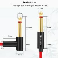 China 6.5mm Jack 5m 10m 15m  Guitar Mixer Amplifier Bass Cable for sale