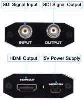 China RG-59 Cable 24V F970 D28S Battery 100M SDI To HDMI Audio Video Converter for sale
