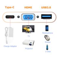 China 4096 x 2160 USB 3.1 To VGA USB 3.0  Multiport Adapter Converter for sale