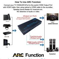 China 7.1ch Dolby Atmos LPCM 4x1 HDMI Splitter Audio Extractor for sale