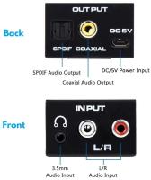 China R/L RCA 3.5mm AUX LPCM Analog To LPCM Digital Coaxial Audio Video Converter for sale