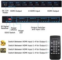 China IR Remote 4K HDMI 2.0b HDCP 2.2 Matrix Switch Splitter for sale