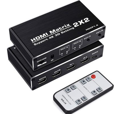China HDMI Matrix 2x2 10.2Gbps 340MHz HDCP 1.4  4K X 2K HDMI Switch Box for sale