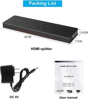 China 10W 4K 30 Hz 1 In 8 Out 8 Ports 768 MHZ HDCP 1.2 HDMI Splitter for sale