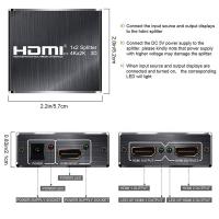 China 1 To 2 Amplifier 250g 3840x2160 HDMI In Splitter for sale