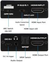 China HDMI 2.0b Optical Toslink SPDIF 3.5mm L/R AUX Stereo Audio Extractor Converter for sale