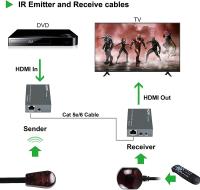 China 196 Feet 60m Full HD 1080P Ethernet CAT 5e / 6 4K HDMI Extender for sale