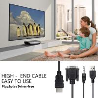 China 1.2M 4ft 3.5mm Plug 1080P 1080i VGA To HDMI Adapter for sale
