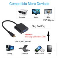 China 15cm Cable Male To Female 480p 720p 1.4 HDMI To VGA Adapter for sale