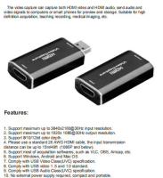 China HDMI to USB Audio Video Capture Cards 1080p USB2.0 Record via DSLR Camcorder for sale