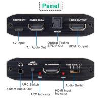China Audio Extractor HDMI 2.0b Adapter 1×1 Support 4K 60Hz RGB 8:8:8 HDCP 2.2 for sale