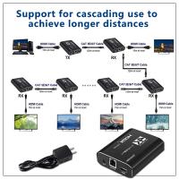 China Full HD 1080P 4K HDMI Cable 396ft 120m Over Single Cat5 Cat6 IR Remote Controled for sale