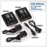 China Full HD 1080P 4K HDMI Cable 396ft 120m Over Single Cat5 Cat6 IR Remote Controled for sale