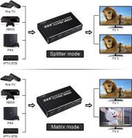 China 2x2 4k 60hz 2 Ports Matrix HDMI Switch Splitter 2 In 2 Out for HDCP 1.4 3D 1080p for sale