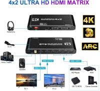 China 18Gbps 4x2 HDMI 2.0 Matrix Switch Splitter 4K 60Hz 4:4:4 Switcher for sale