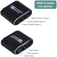 China 1 In 3 Out Digital SPDIF Toslink Optical Fiber Audio Splitter 1x3 With Optical Cable for sale