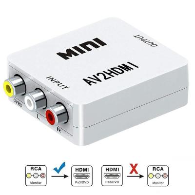China Mini CVBS RCA AV To HDMI Audio Video Converter Adapter 1080P for sale