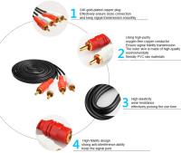China Red And White 1.5M Audio Cable 2RCA  Double Head for sale