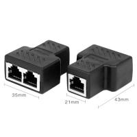 China 1 to 2 Way LAN Ethernet Network Cable Splitter Adapter RJ45 Female For Laptop for sale