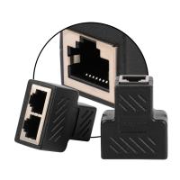 China 1 to 2 Way LAN Ethernet Network Cable Splitter Adapter RJ45 Female For Laptop for sale