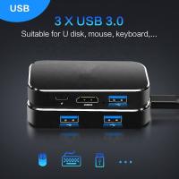 China HUB 4K 60HZ USB C To HDMI Adapter 100W PD Charging 3 USB 3.0 Connector For MacBook for sale