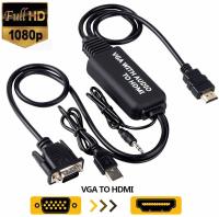 China 1.2M 4FT Full HD 1080P VGA to HDMI Adapter VGA2HDMI Audio Video Converter Cable for sale