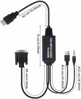 China 1.2M 4FT Full HD 1080P VGA to HDMI Adapter VGA2HDMI Audio Video Converter Cable for sale