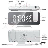 China Square Projection Alarm Clock With Radio LED Display Temperature Humidity Electronic for sale