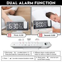 China Square Projection Alarm Clock With Radio LED Display Temperature Humidity Electronic for sale