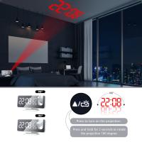 China Square Projection Alarm Clock With Radio LED Display Temperature Humidity Electronic for sale