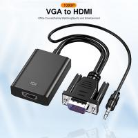 China 1.5W VGA To HDMI Converter With Audio Cable Laptop Connected To Monitor for sale