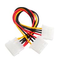 China 18 AWG Internal Power Cables Molex Male To 2 Port Molex IDE Female Power Splitter Adapter Cable PC Case Accessory for sale