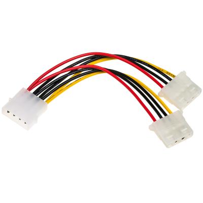 China 18 AWG Internal Power Cables Molex Male To 2 Port Molex IDE Female Power Splitter Adapter Cable PC Case Accessory for sale