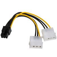 China ROHS Power Converter Adapter Cable 4 Pin Molex To 6 Pin PCI - Express PCIE Video Card 15cm for sale