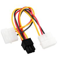 China ROHS Power Converter Adapter Cable 4 Pin Molex To 6 Pin PCI - Express PCIE Video Card 15cm for sale
