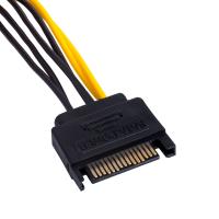 China 0.15m Sata 15 Pin To 6 Pin Power Cable PCI-E Sata Converter Computer Accessories for sale
