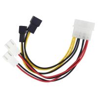 China 20AWG Internal Power Cables Molex 4 Pin To 3 Pin TX3 Case Cooling Fan Power Adapter Converter Cable 2x5V / 2x12V for sale