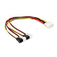 China 20AWG Internal Power Cables Molex 4 Pin To 3 Pin TX3 Case Cooling Fan Power Adapter Converter Cable 2x5V / 2x12V for sale