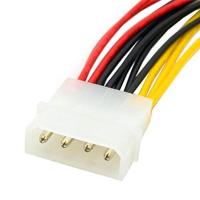 China Computer Power Supply Y Splitter Adapter Cable Molex 4 Pin Male To 3*4 Pin Female Custom Length for sale