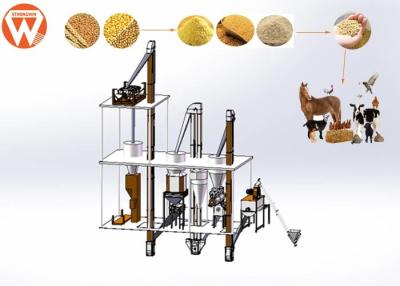 China 2 T / H Animal Poultry Pellet Feed Plant With Feed Grinder And Mixer Equipment for sale