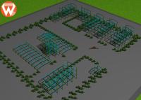 China Painted Animal Feed Equipment / Prefab Q255 Light Steel Structure Workshop for sale
