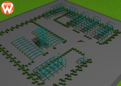 China Painted Animal Feed Equipment / Prefab Q255 Light Steel Structure Workshop for sale