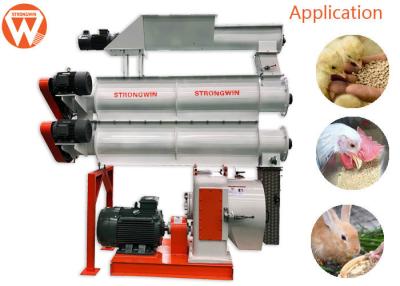 China Gear Drive Feed Pellet Machine / Two Layer Conditioners Animal Poultry Feed Making Machine for sale